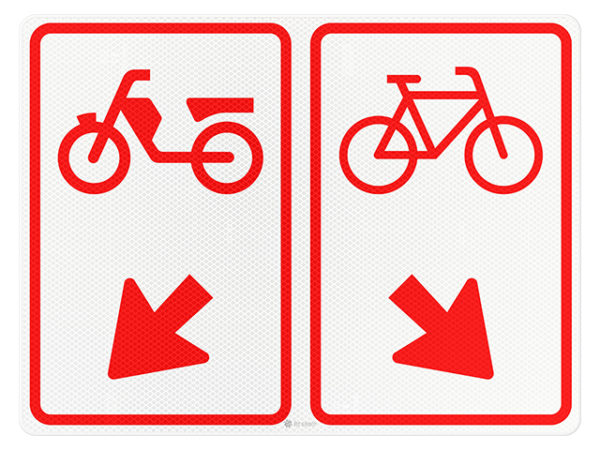 Verkeersbord RVV D105- Gebod voor fietsers en bromfietsers tot het ...